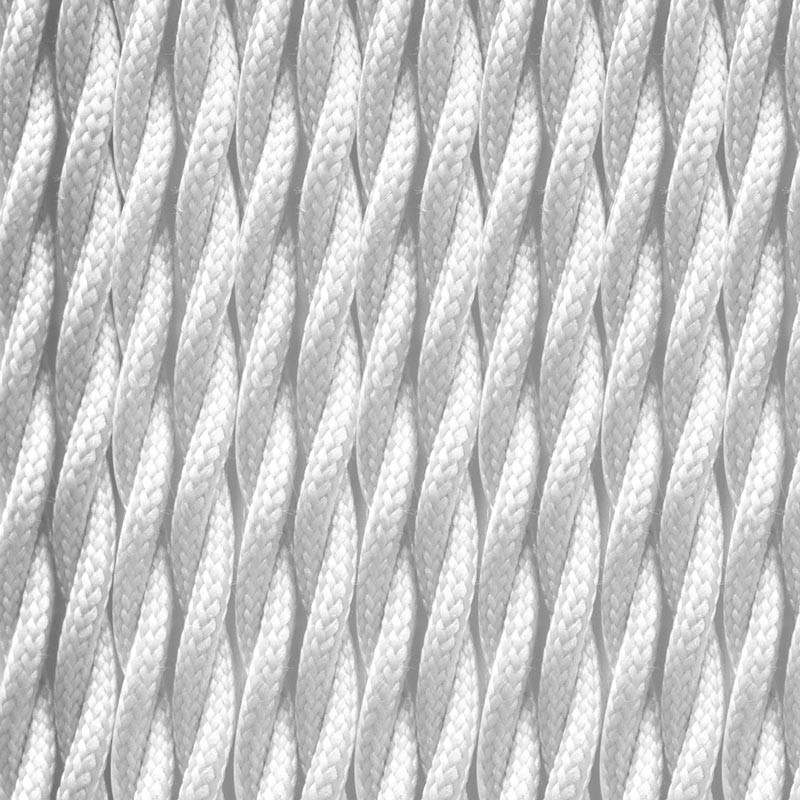 Câble tressé recouvert d'un tissu à effet soie Couleur blanc