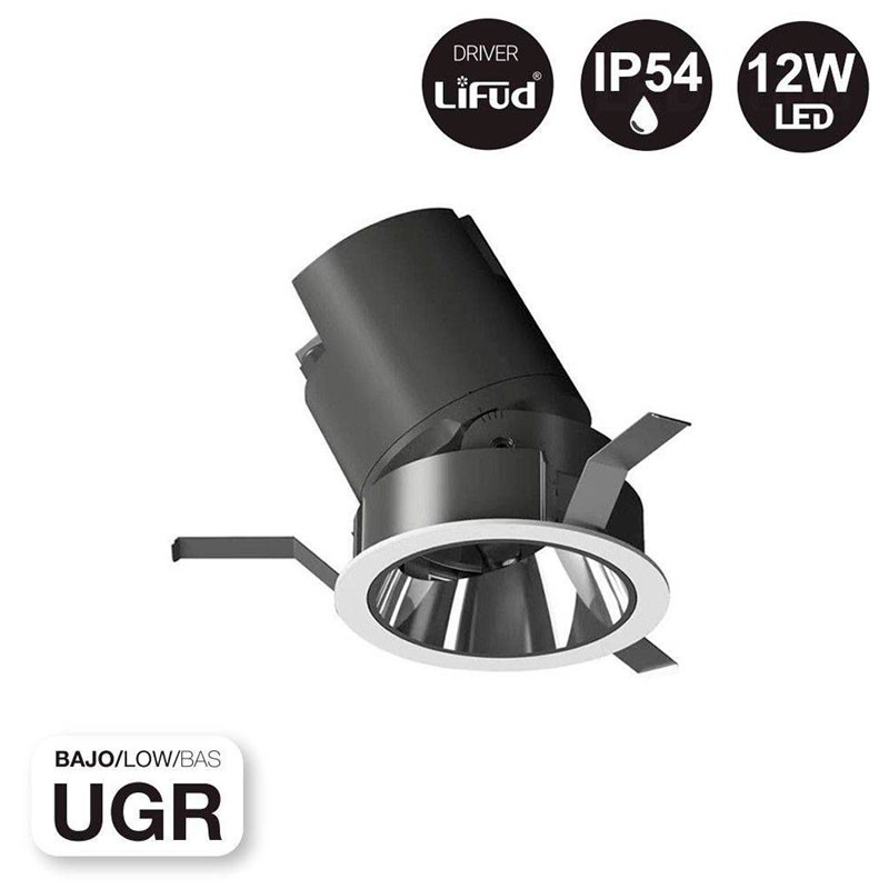 Spot LED encastrable COB - 12W - Orientable - Faible UGR