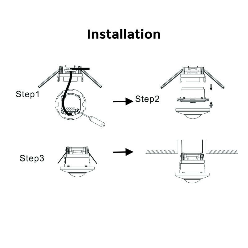 Détecteur de mouvement PIR 2 en 1 (en surface/encastré) - 360º - IP20