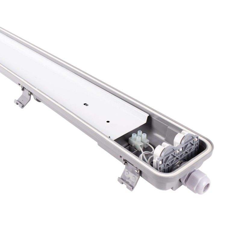 Kit Réglette étanche double de 120cm + 2 tubes LED T8 18W - Blanc neutre Kit Réglette étanche double de 120cm + 2 tubes LED T8 18W - Blanc neutre